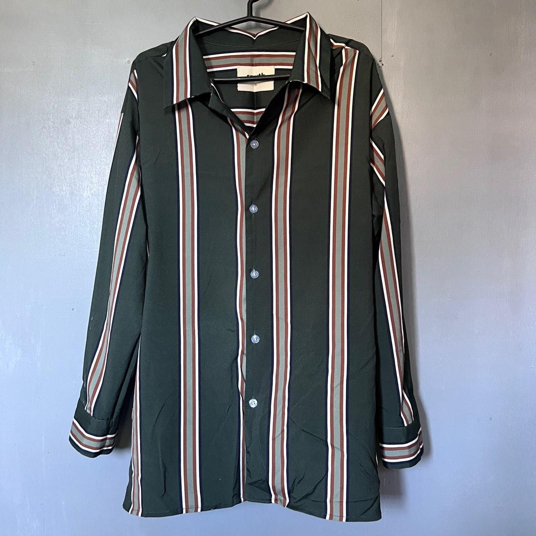 SM YOUTH Green Striped Long Sleeves Polo, Men's Fashion, Tops & Sets ...