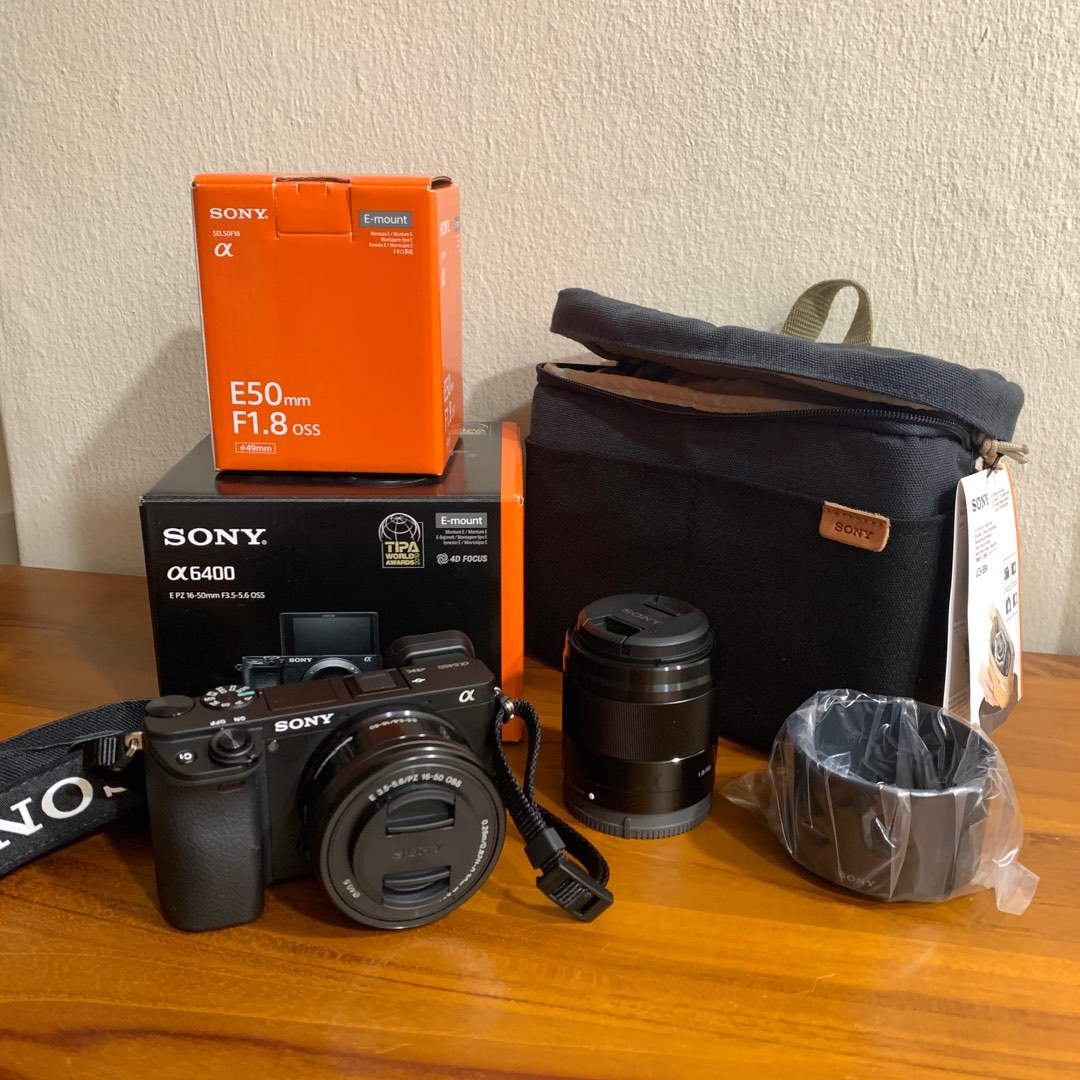 SONY A6400 + 2 Lens FULL SET with Box, Photography, Cameras on Carousell