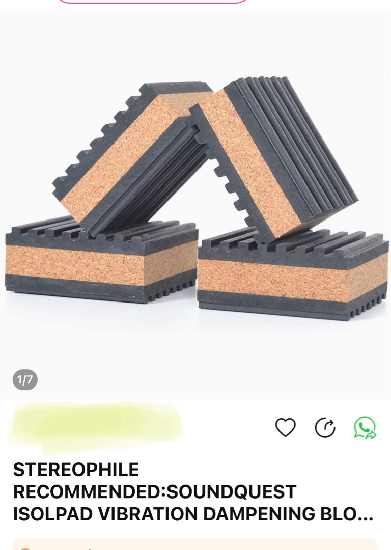 SoundQuest ISOL PAD isolation blocks, Audio, Other Audio Equipment on ...