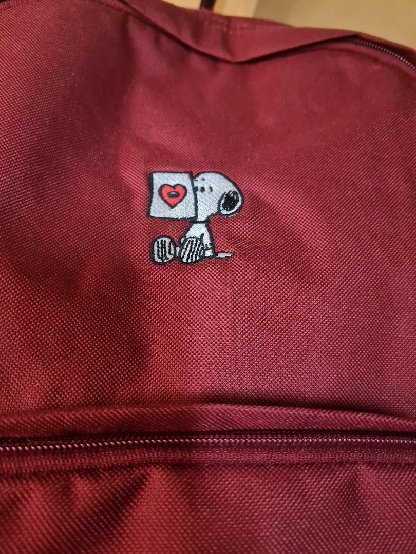 SPAO x Snoopy Maroon Backpack, Women's Fashion, Bags & Wallets ...
