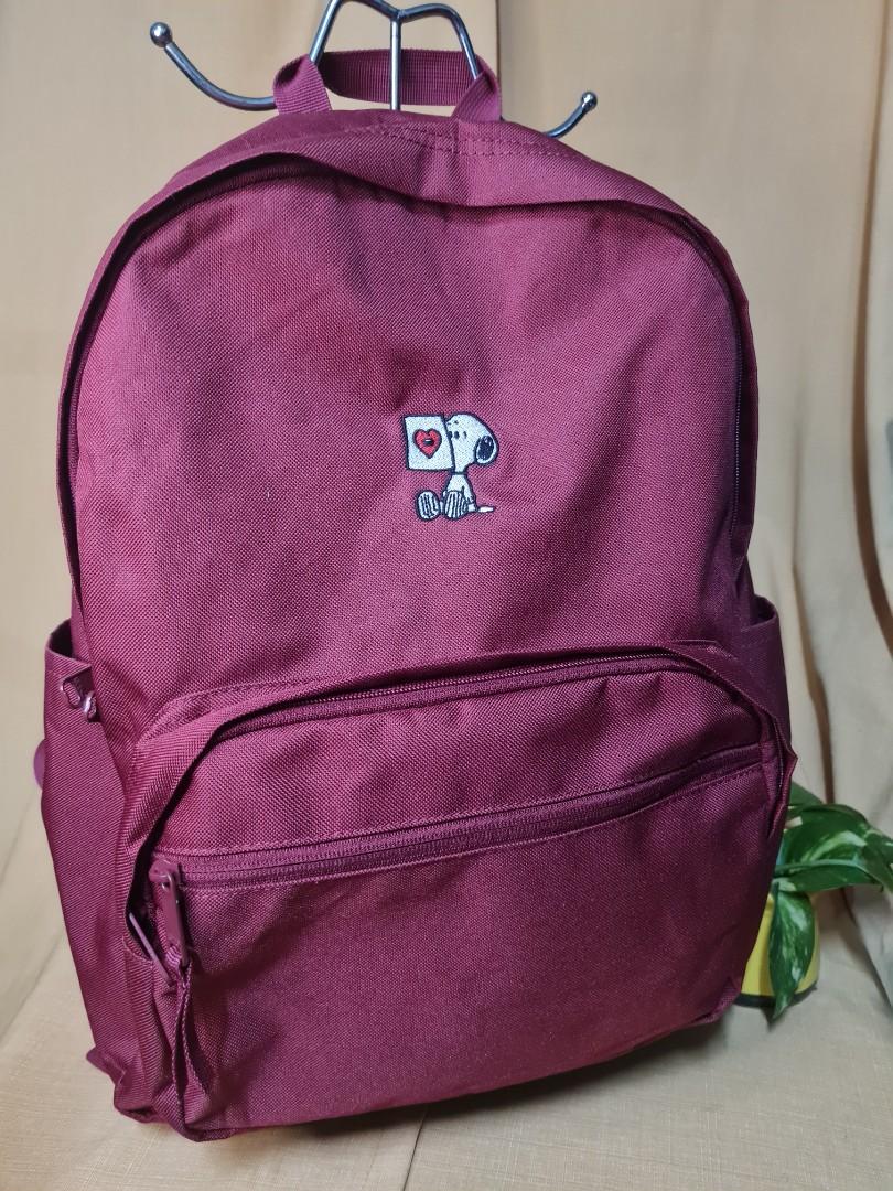 SPAO x Snoopy Maroon Backpack, Women's Fashion, Bags & Wallets ...