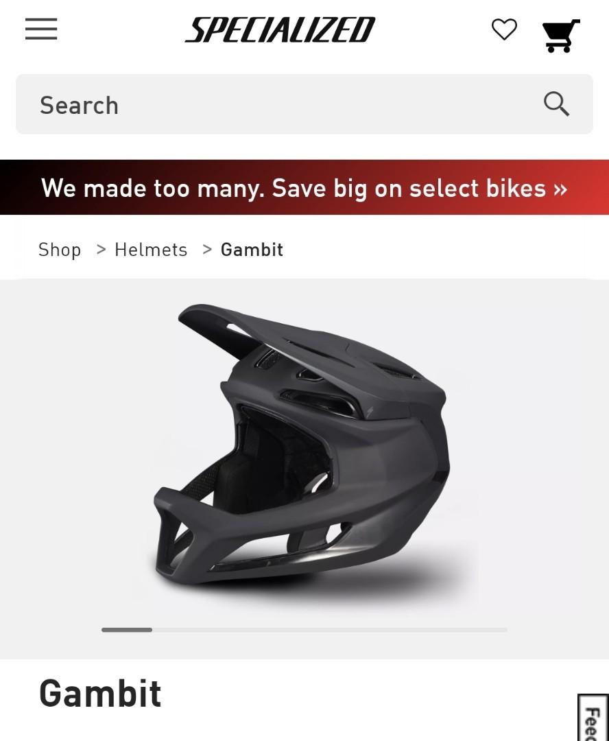 Specialized Gambit Mtb Fullface Helmet (Small), Sports Equipment, Bicycles & Parts, Parts ...