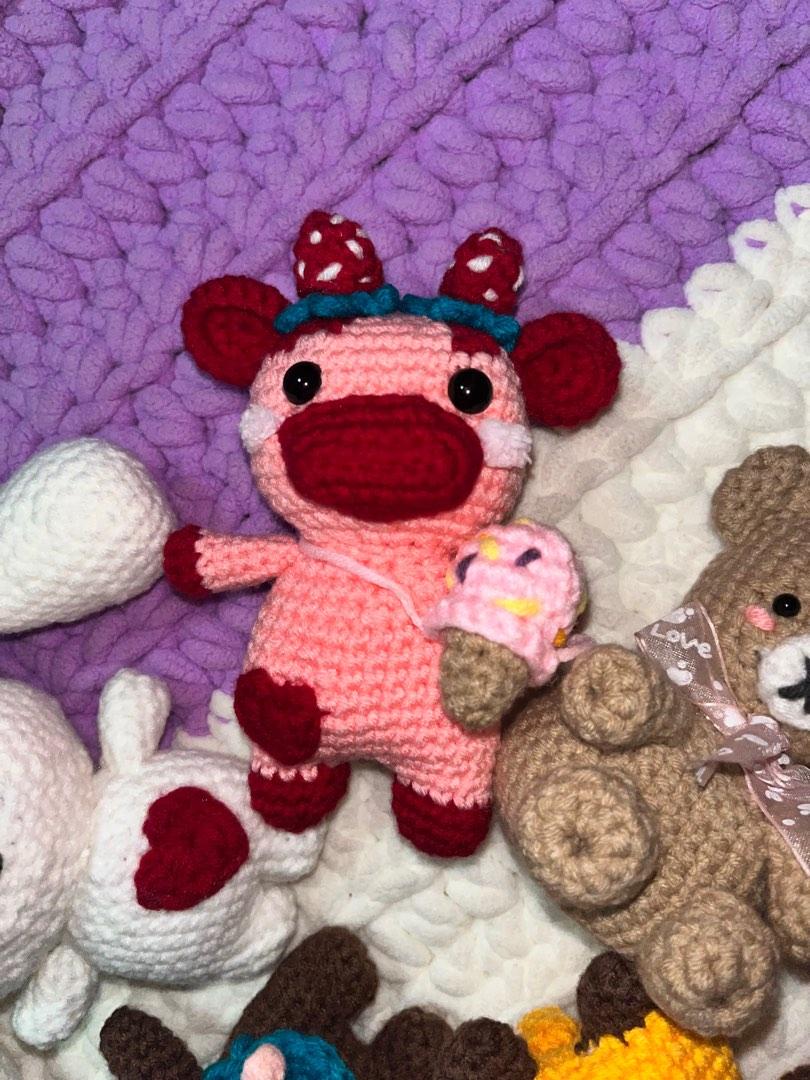 Strawberry Cow Crochet, Hobbies & Toys, Stationery & Craft, Handmade ...