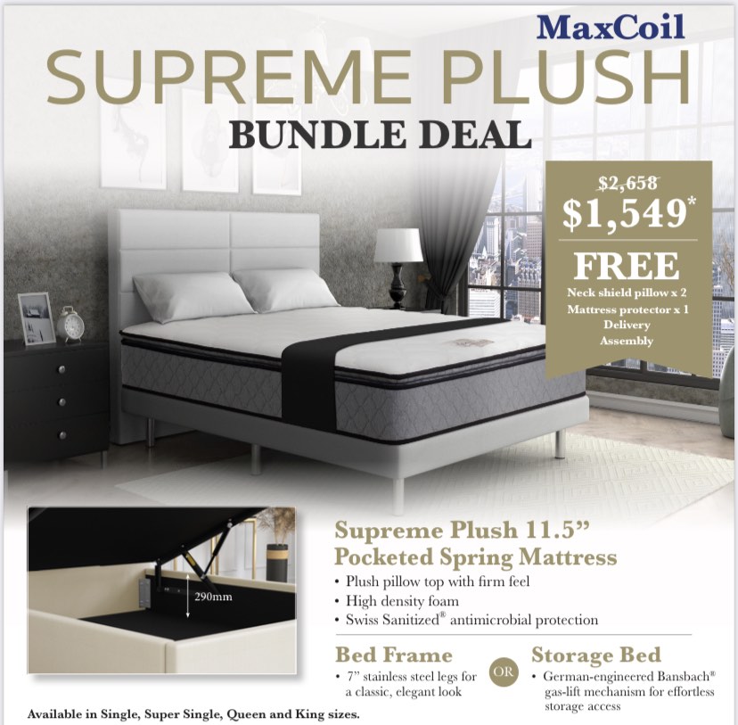 Supreme Plush Mattress and Bedframe, Furniture & Home Living, Furniture ...