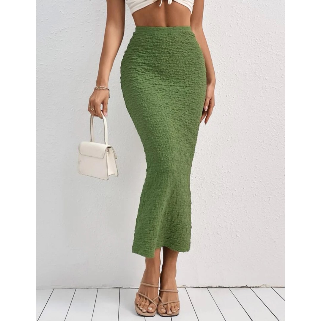Textured body hugging maxi skirt, Women's Fashion, Bottoms, Skirts on ...
