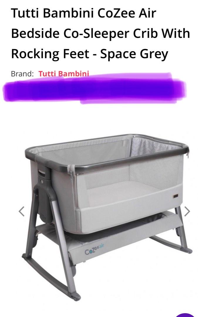 Tutti Bambini CoZee Air Bedside Co-Sleeper Crib With Rocking Feet ...