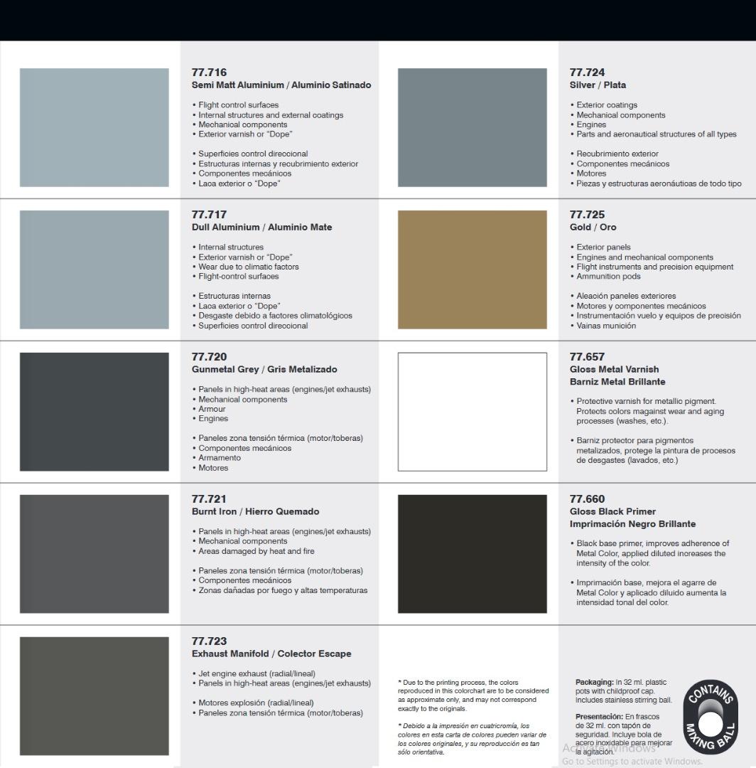 Vallejo Metal Color, Metal Varnish and Gloss Black Primer, Hobbies ...