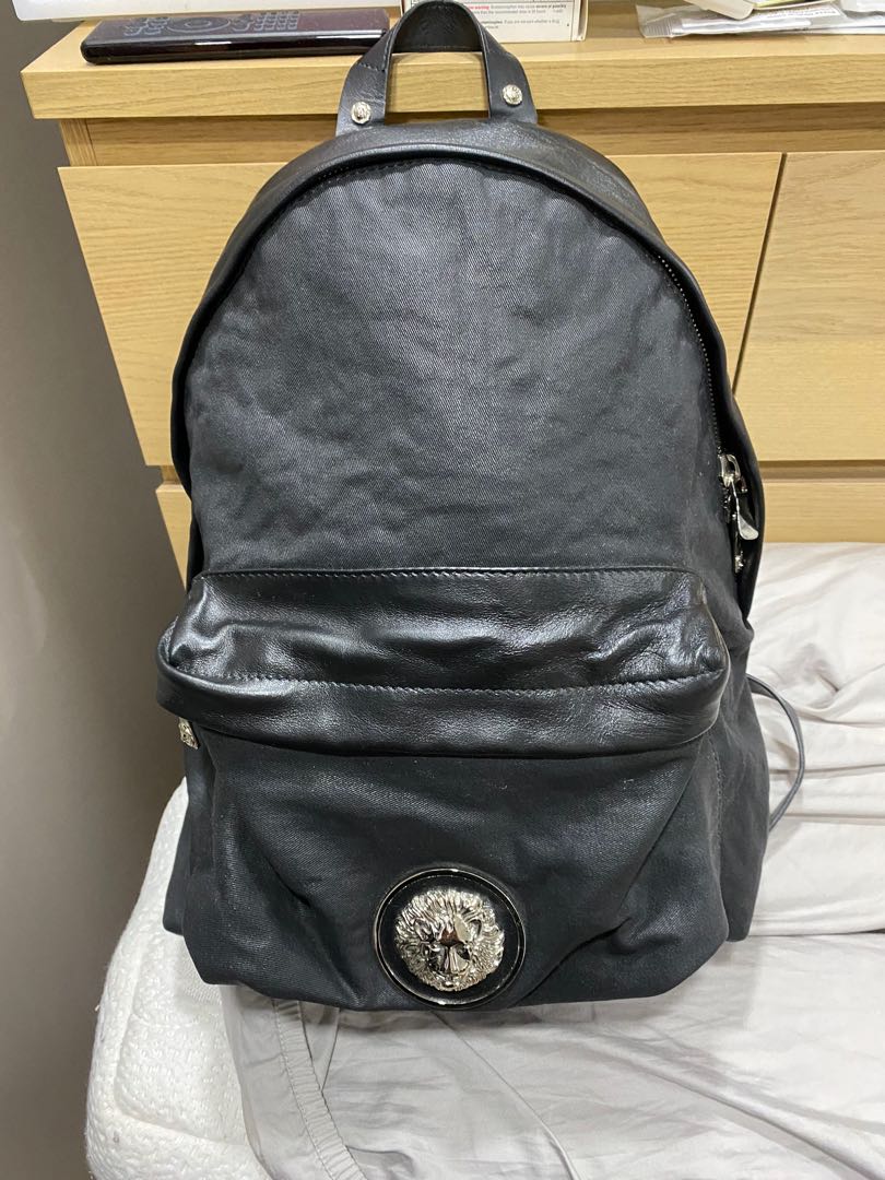Versus half leather backpack, Men's Fashion, Bags, Backpacks on Carousell