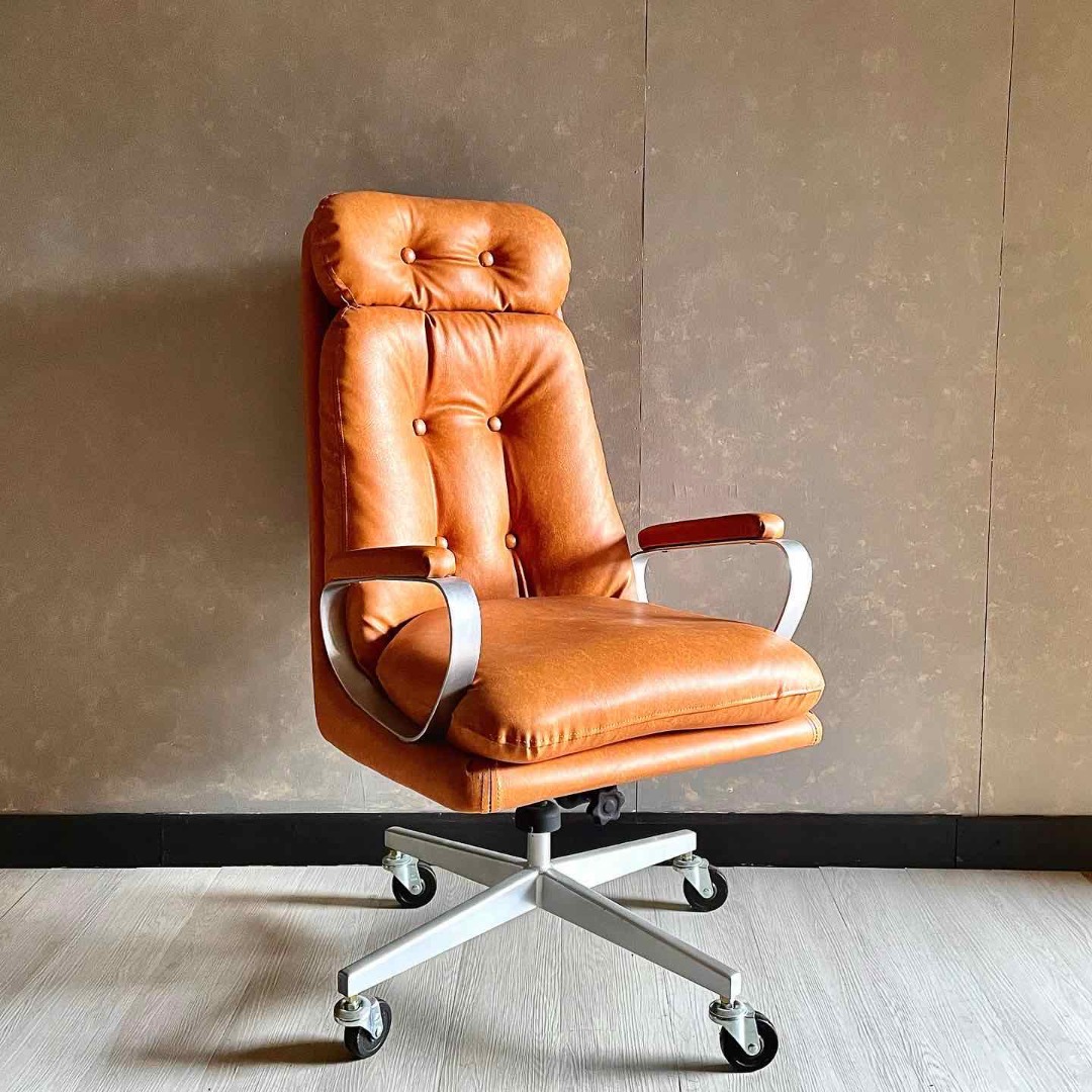 Vintage 70's high-back office chair, Furniture & Home Living, Furniture ...