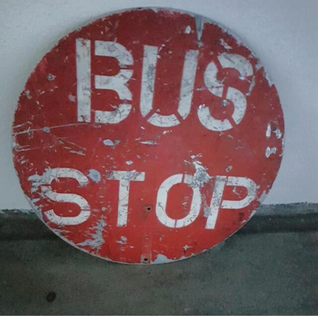 Vintage original Double Sided Metal Bus Stop Sign board .., Hobbies ...