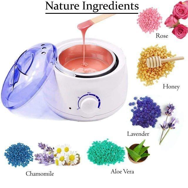 Waxing Kit for Women, Wax Warmer with 5 Packs Hard Wax Beans Painless ...