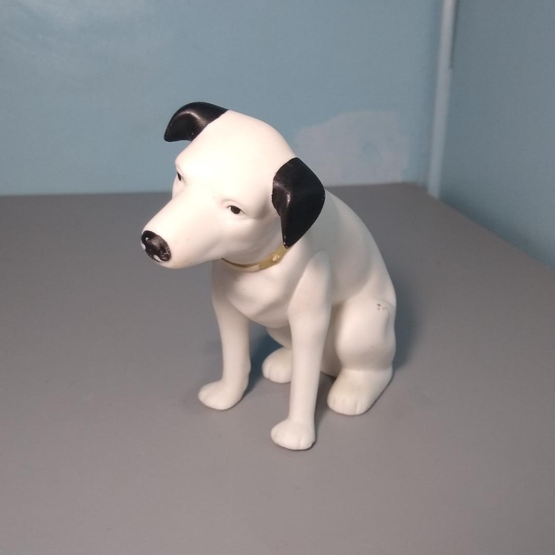 11.5cm x 14cm x 6.5cm vintage white nipper the dog porcelain figurine ...