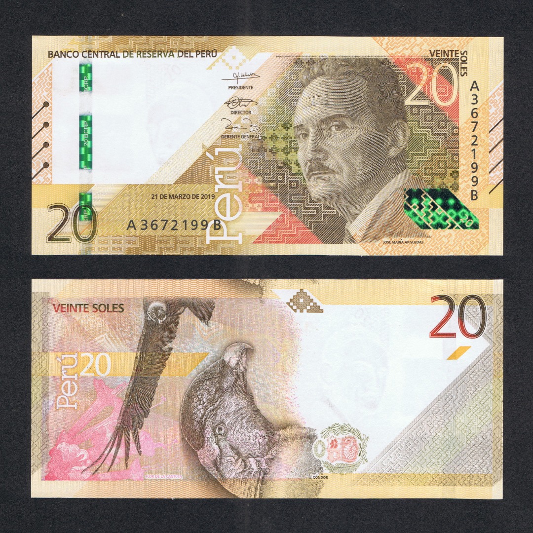 2019/2022 PERU 20 SOLES P-197 UNC > JOSE MARIA ARGUEDAS CONDOR CANTUTA FLOWER, Hobbies & Toys ...