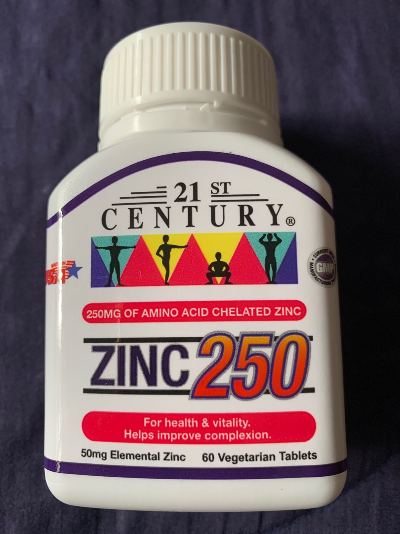 21st Century ZINC 250mg, Health & Nutrition, Health Supplements, Vitamins & Supplements on Carousell