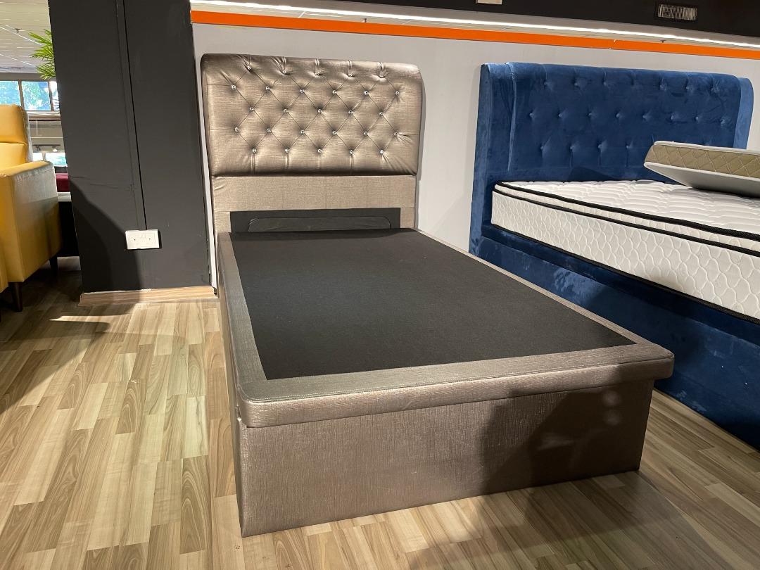 3.5 Feet Super Single Leather Storage Bed Frame, Furniture & Home ...