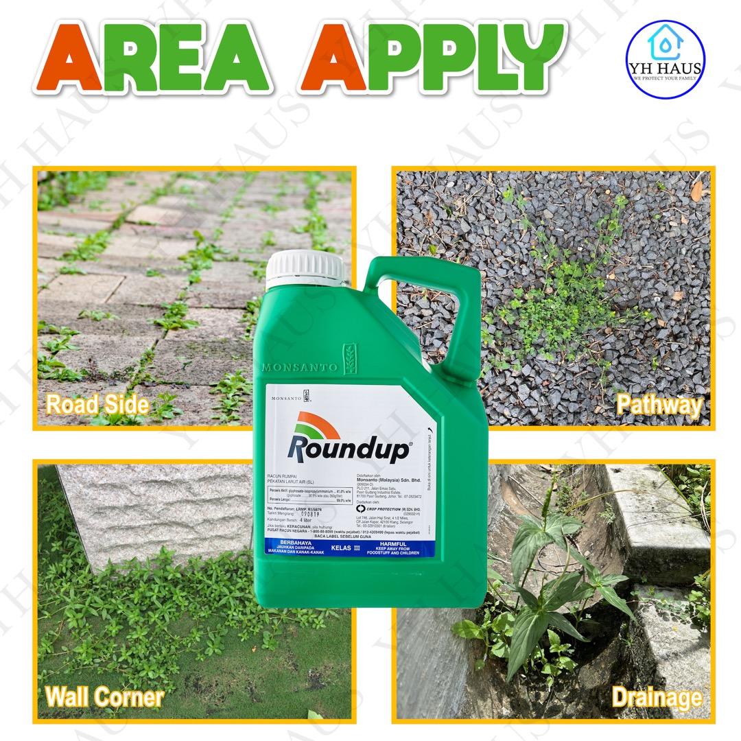 4L ROUNDUP Glyphosate 41% Weed Killer (Racun Rumput Lalang/Ubat rumput ...