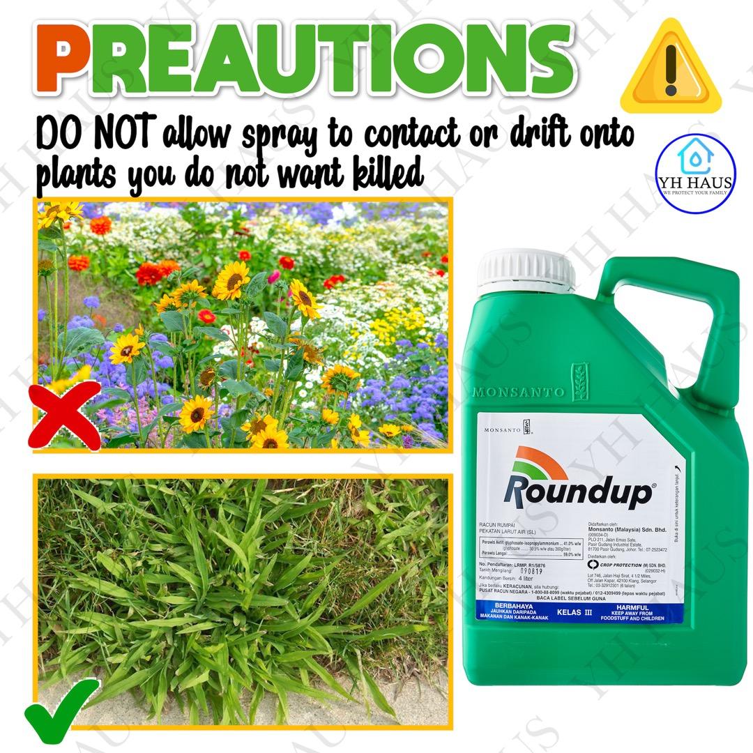 4L ROUNDUP Glyphosate 41% Weed Killer (Racun Rumput Lalang/Ubat rumput ...