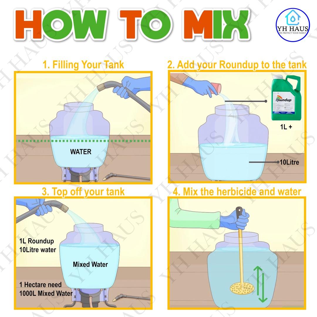 4L ROUNDUP Glyphosate 41% Weed Killer (Racun Rumput Lalang/Ubat rumput ...