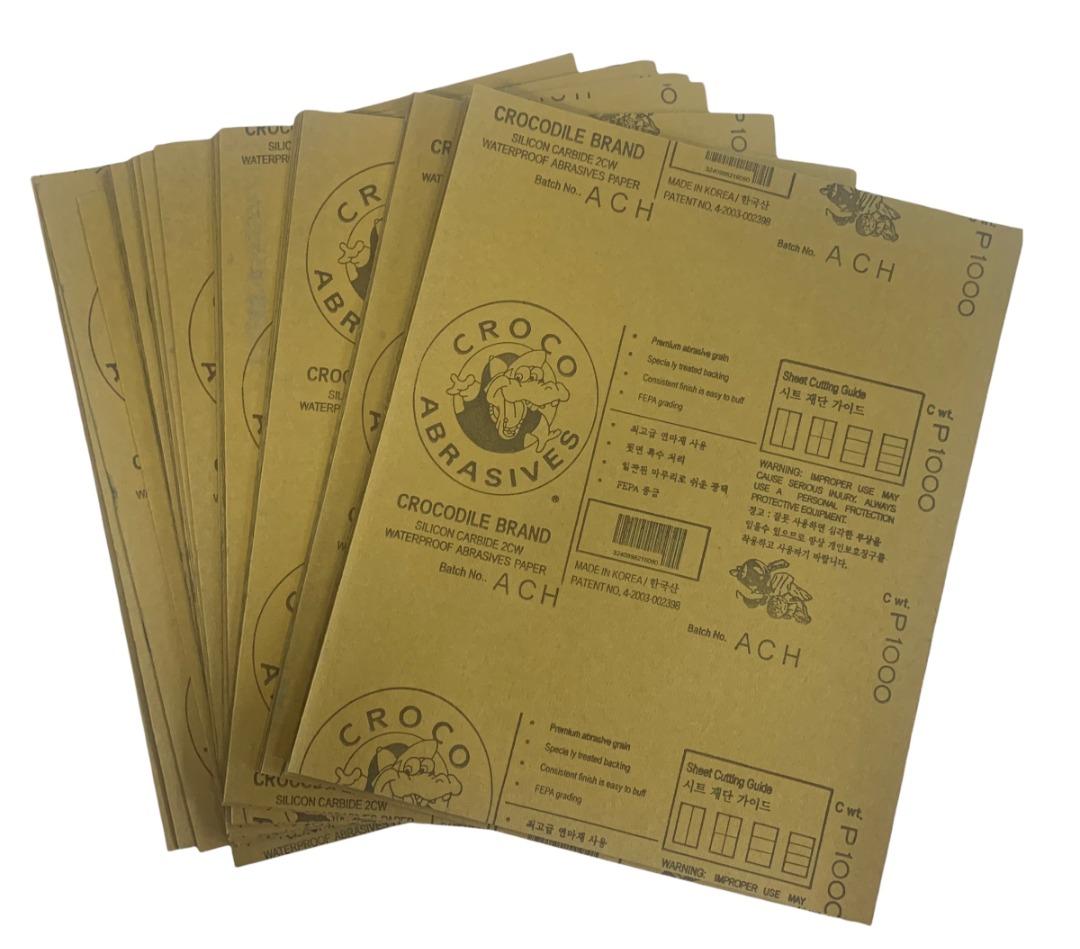 50 pcs. Crocodile Brand Waterproof Sandpaper Grit 120 and 1000 Made in ...