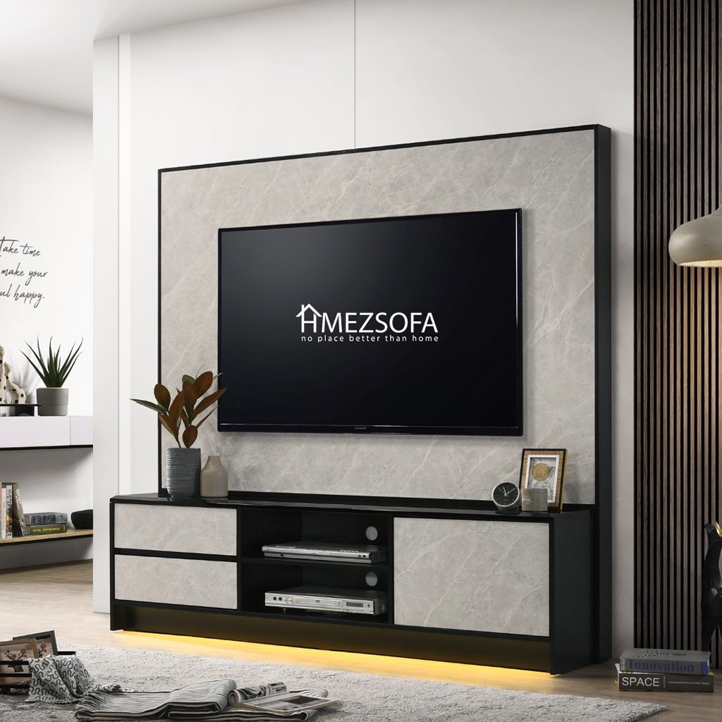 6FT Feature Wall TV Console Set (FREE INSTALLATION), Furniture & Home ...