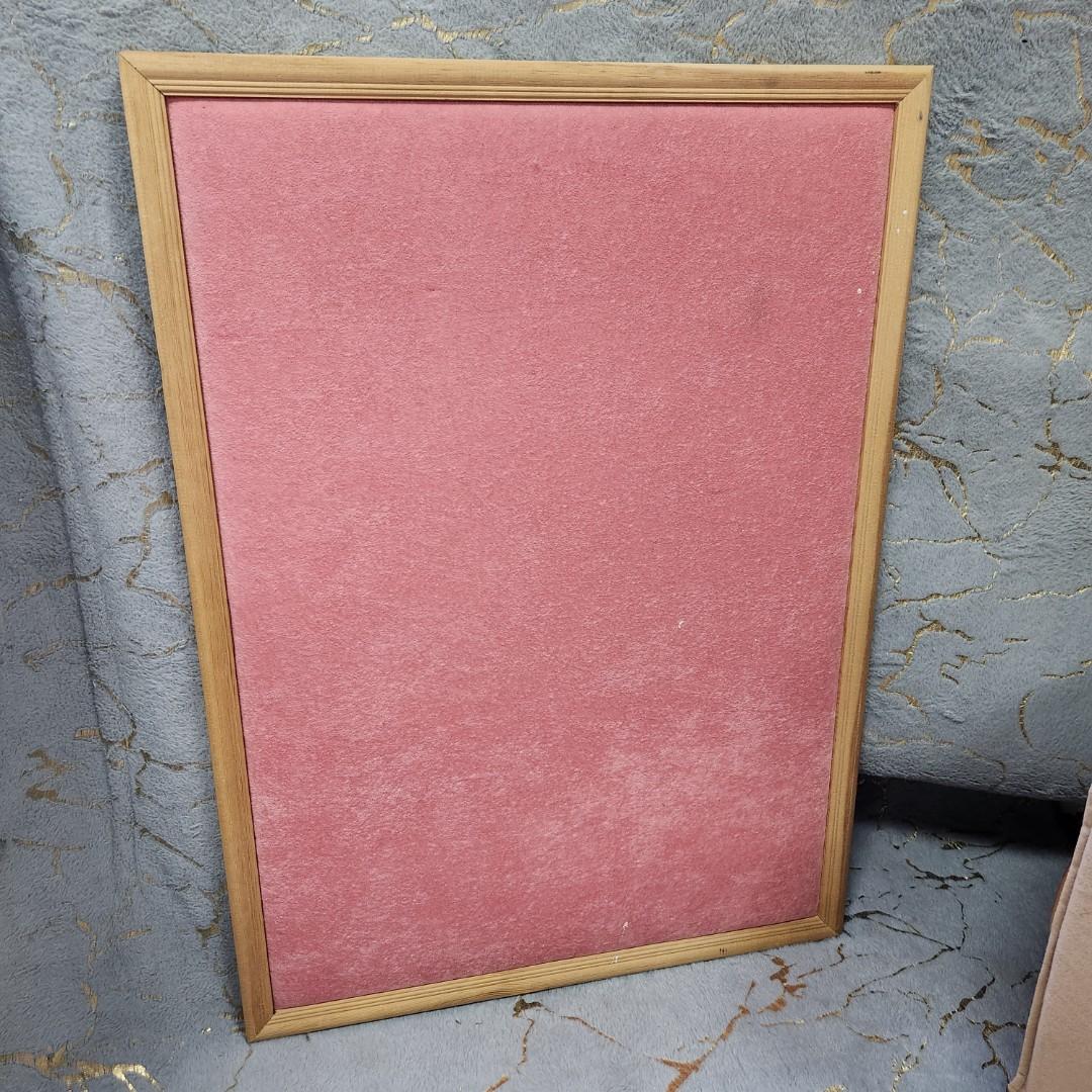 73x3x53 cm pine light brown natural solid wood frame pink velvet pin ...