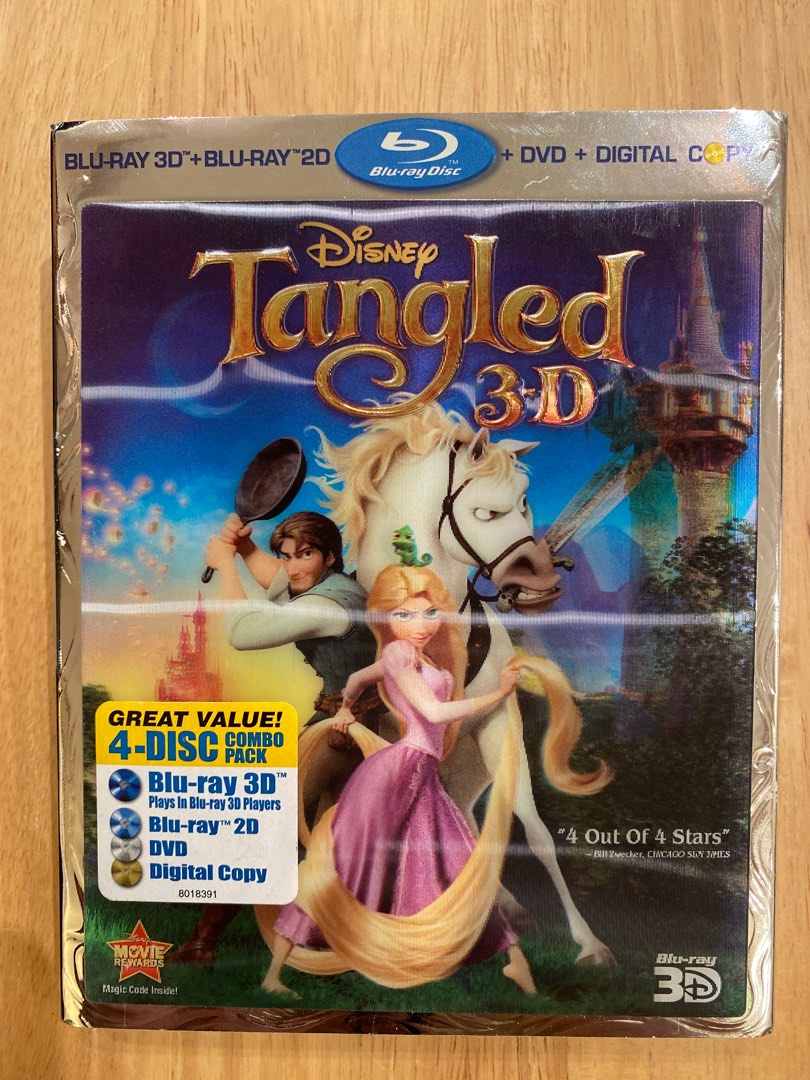[全新未開-冇中字] 迪士尼 Disney Tangled 3D 藍光碟 Lenticular Slip Bluray Blu Blue Ray, 興趣及遊戲, 音樂樂器 & 配件, 音樂與 ...