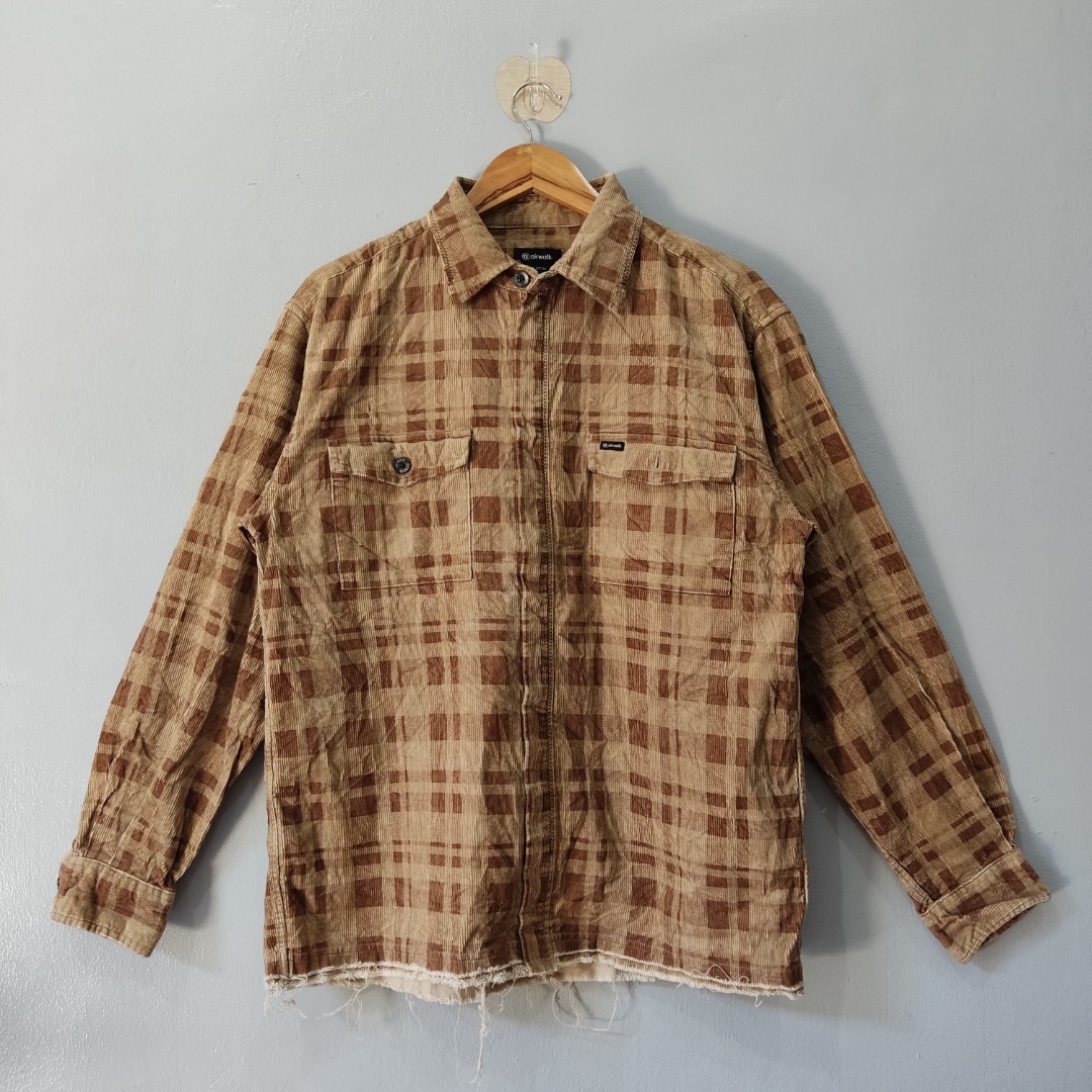 Airwalk Corduroy Plaid Flannel Work Jacket, Men's Fashion, Coats ...