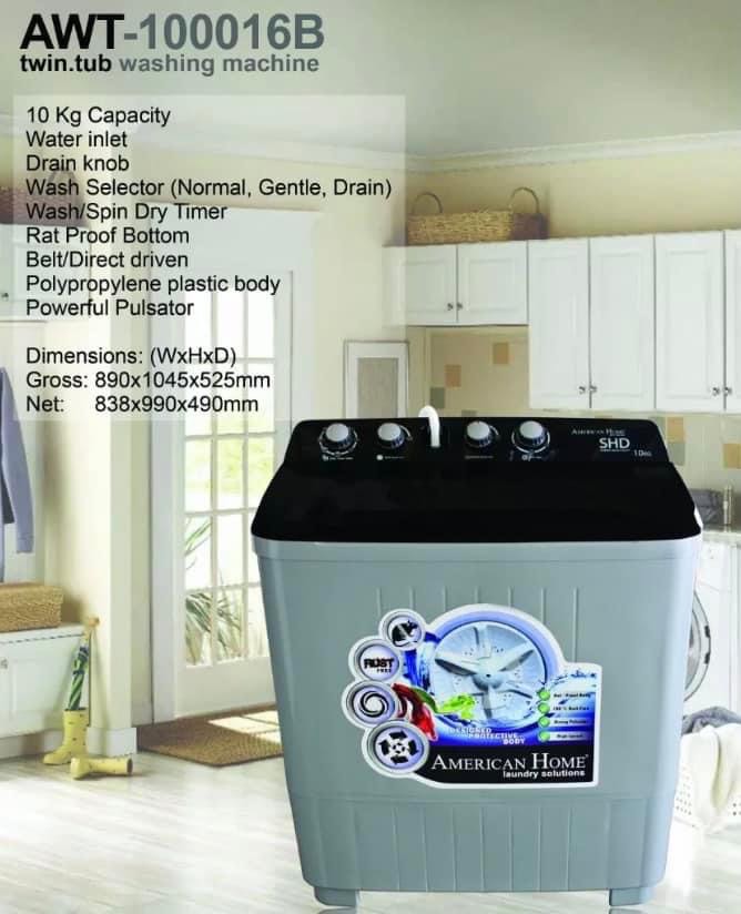 American Home 10KG Twin Tub, TV & Home Appliances, Washing Machines and ...