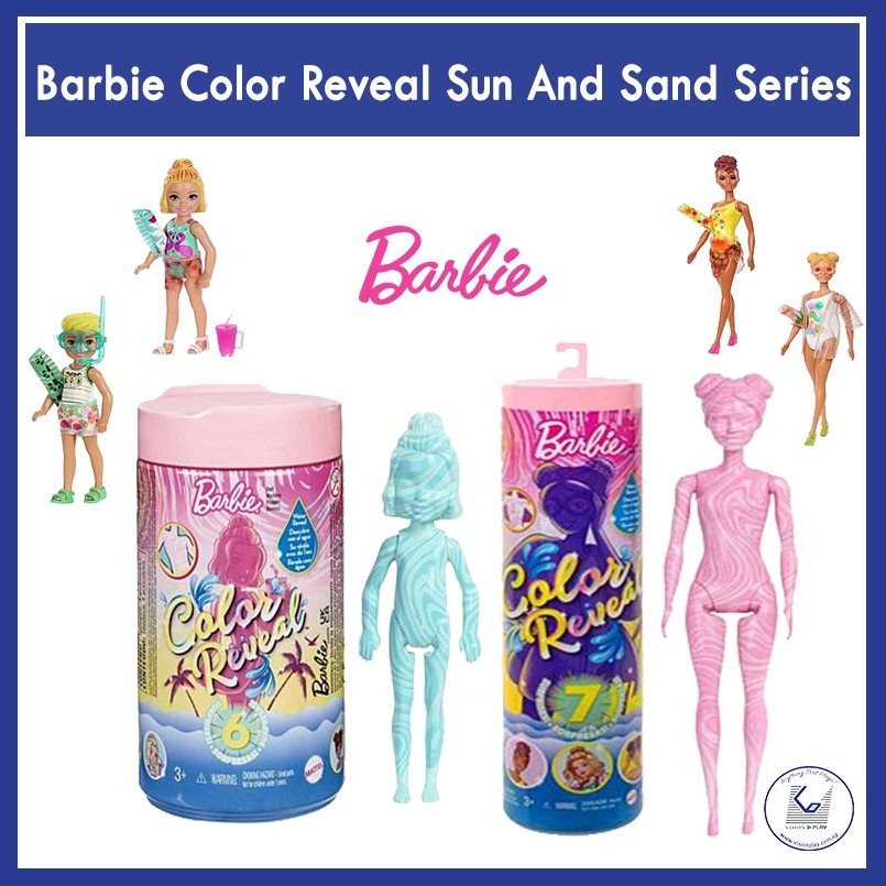 Barbie Colour Reveal Sun and Sand Series Surprise Dolls (Assorted ...