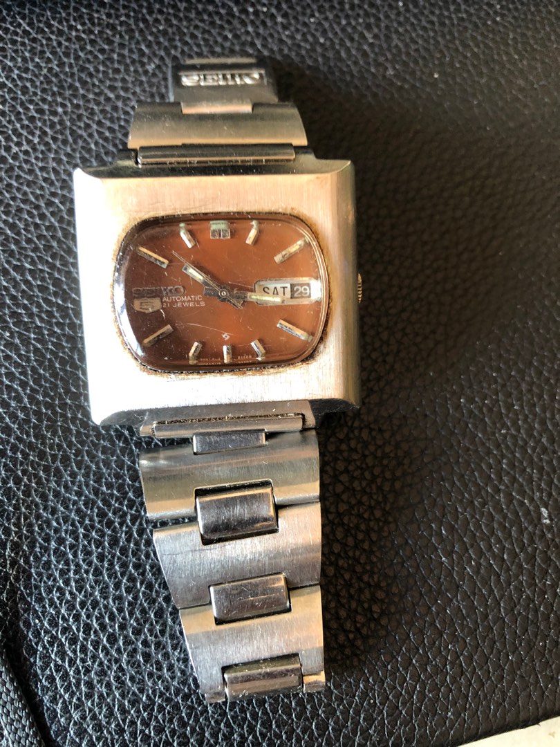 Brown face square Seiko 1966. Unusual and rare. Perfect working ...