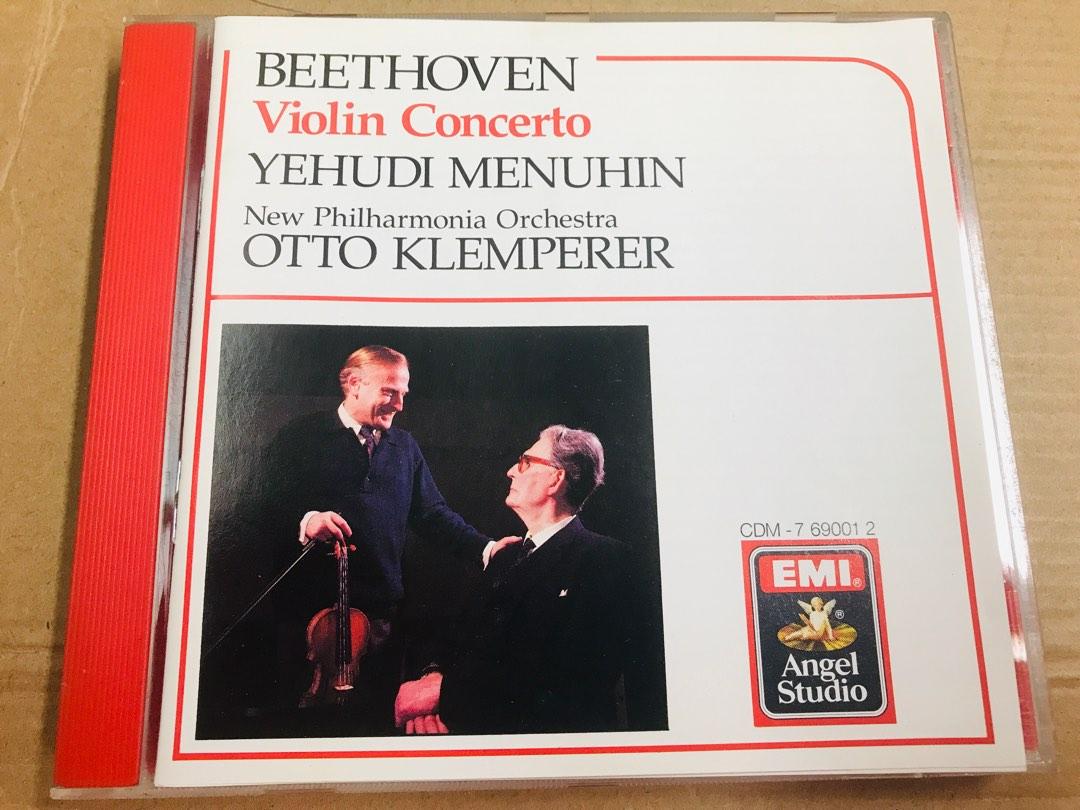 CD 聖經古曲小提琴天碟：Beethoven violin concerto /Yehudi Menuhin , Violin Otto Klemperer 指揮（罕有EMI UK 英國首版 ...