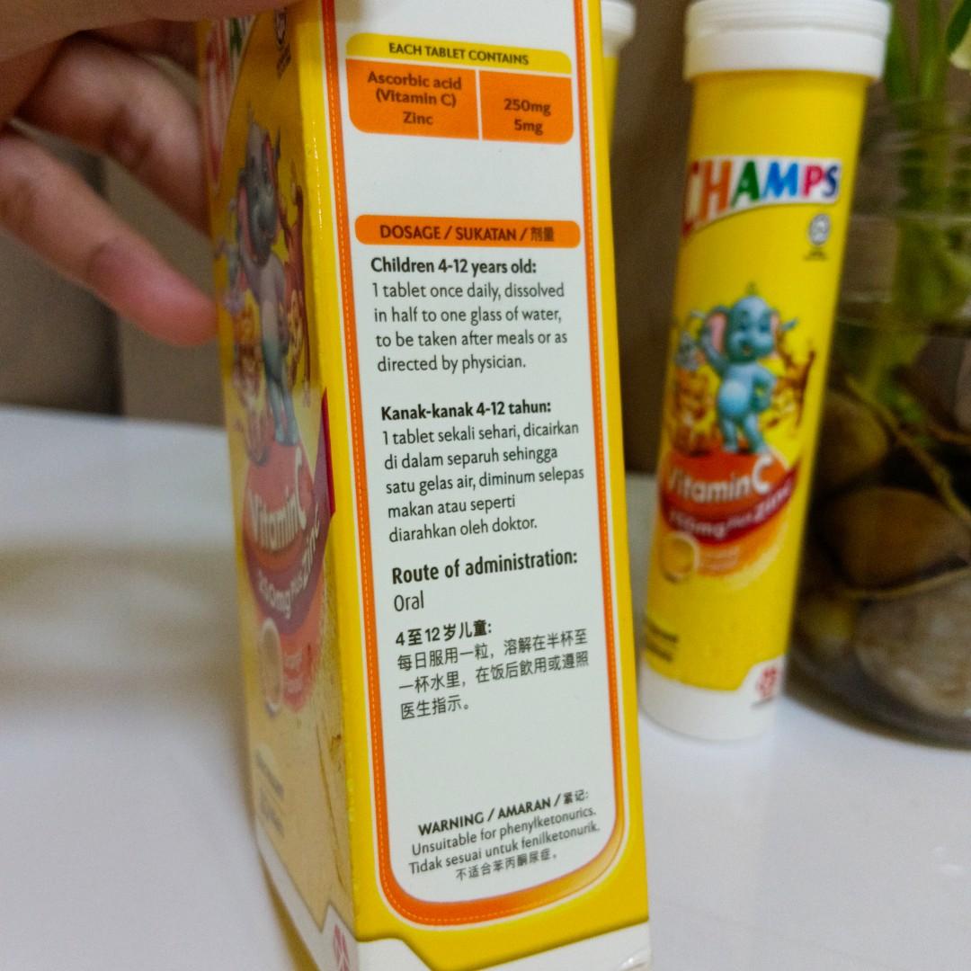 Champs Kids Soluble Vitamin C 250mg, Health & Nutrition, Health ...