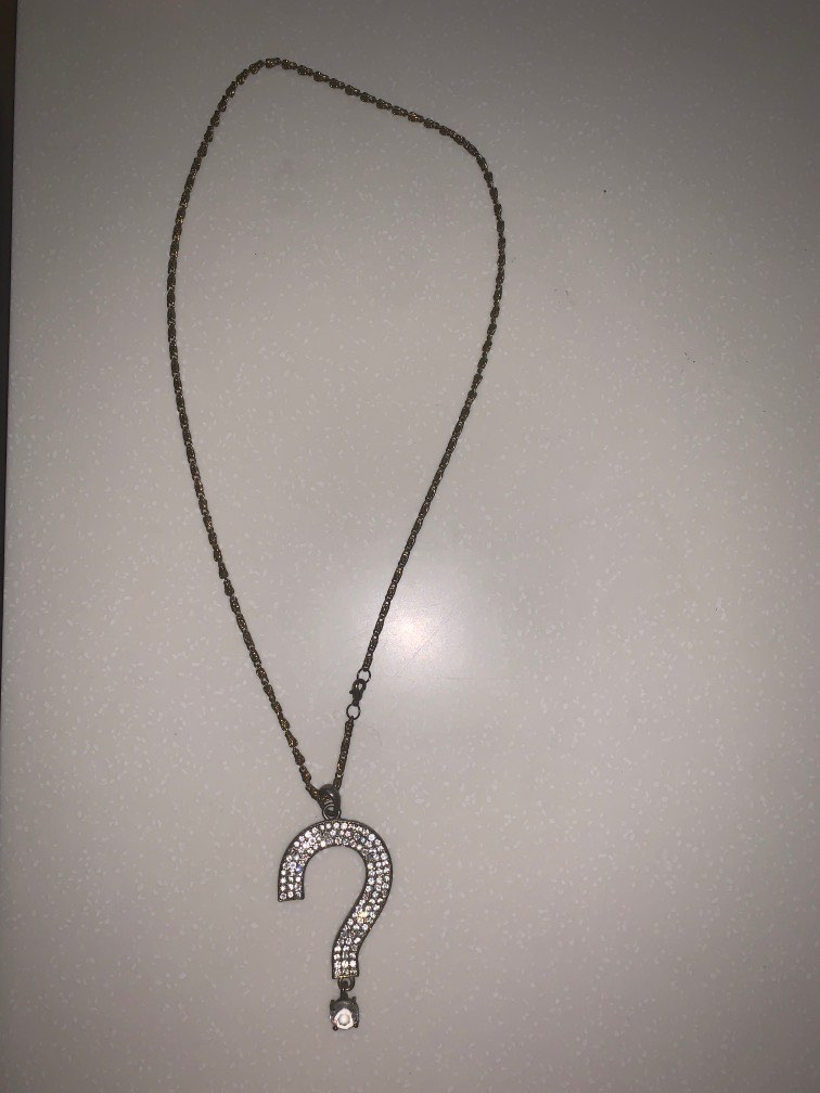 Diamond question mark necklace, Women's Fashion, Jewelry & Organisers ...