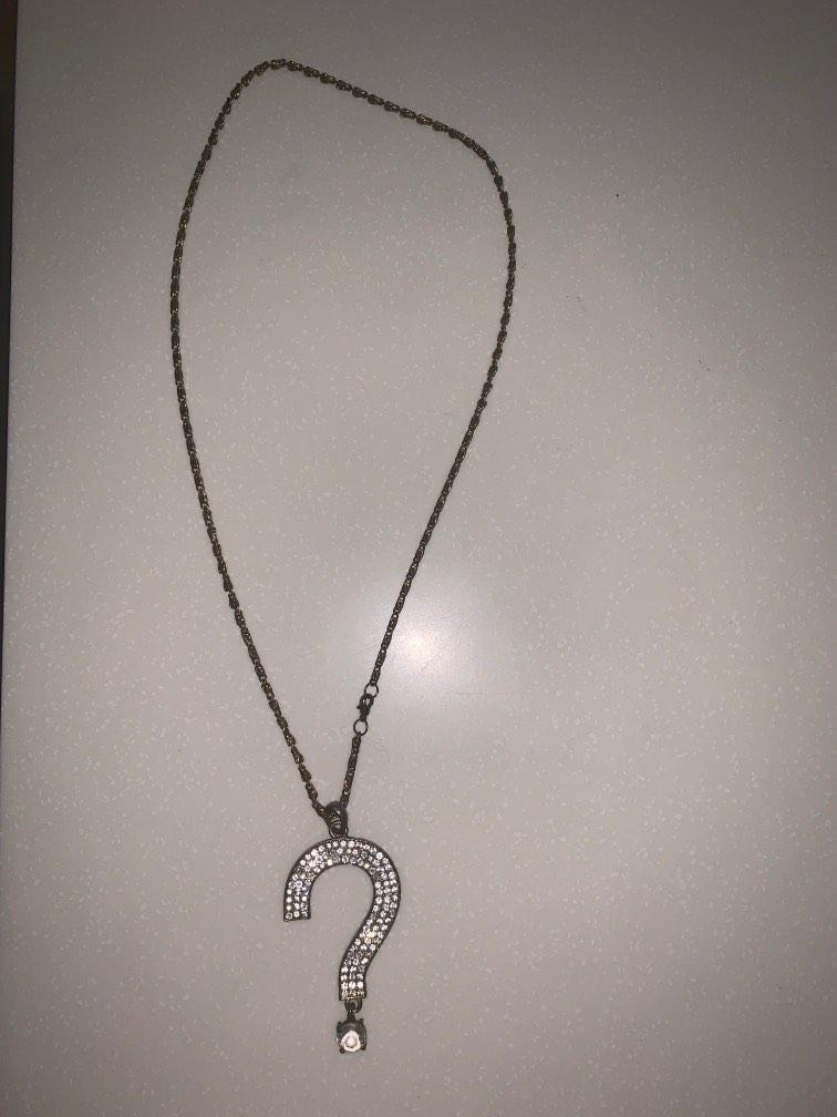 Diamond question mark necklace, Women's Fashion, Jewelry & Organisers ...