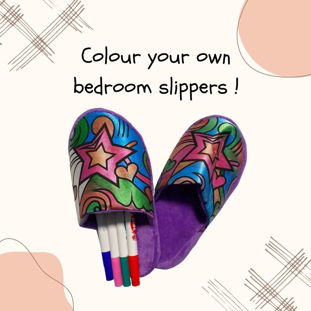 DIY kids craft bedroom slipper colouring, birthday gift kids craft ...