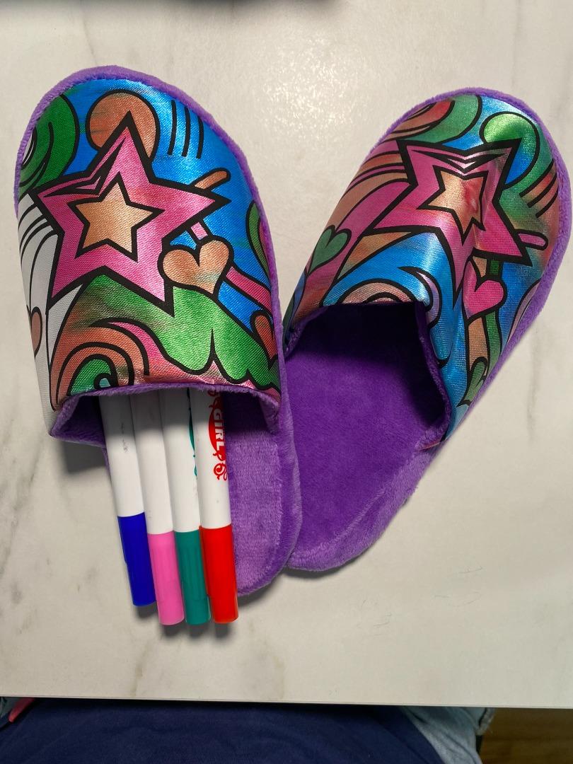 DIY kids craft bedroom slipper colouring, birthday gift kids craft ...