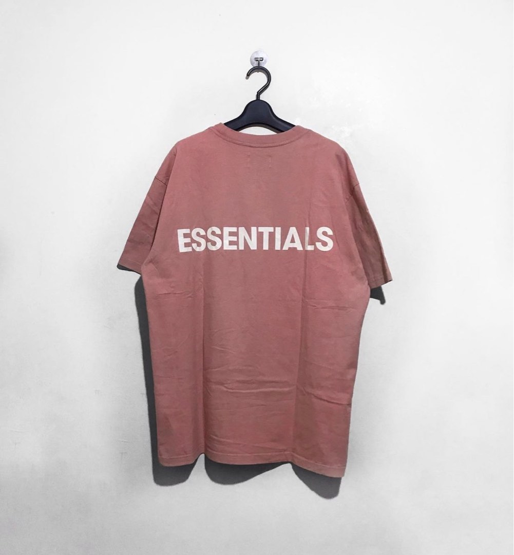 FOG Fear Of God Essentials 3M Reflective Salmon Pink Tee Shirt, Men's ...