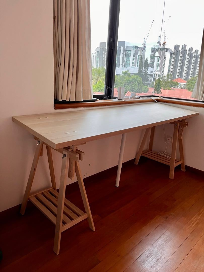 Extra Long Work Ikea Desk, Furniture & Home Living, Furniture, Tables ...