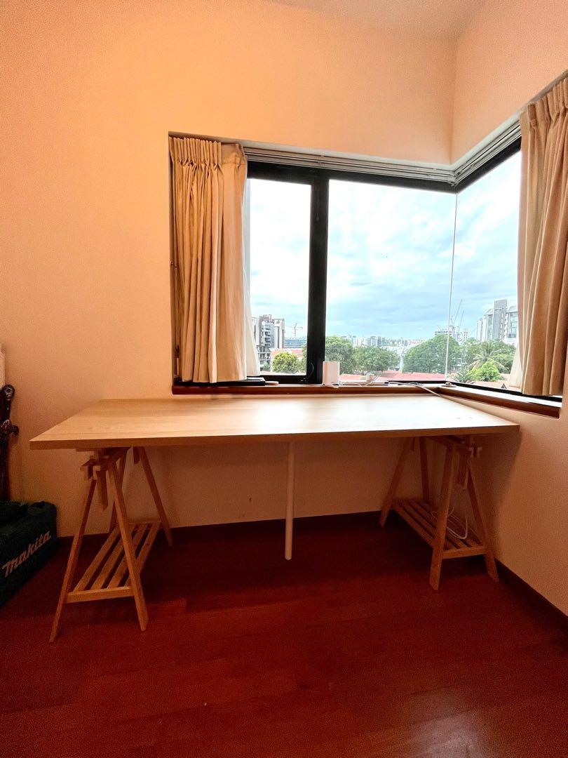 Extra Long Work Ikea Desk, Furniture & Home Living, Furniture, Tables ...