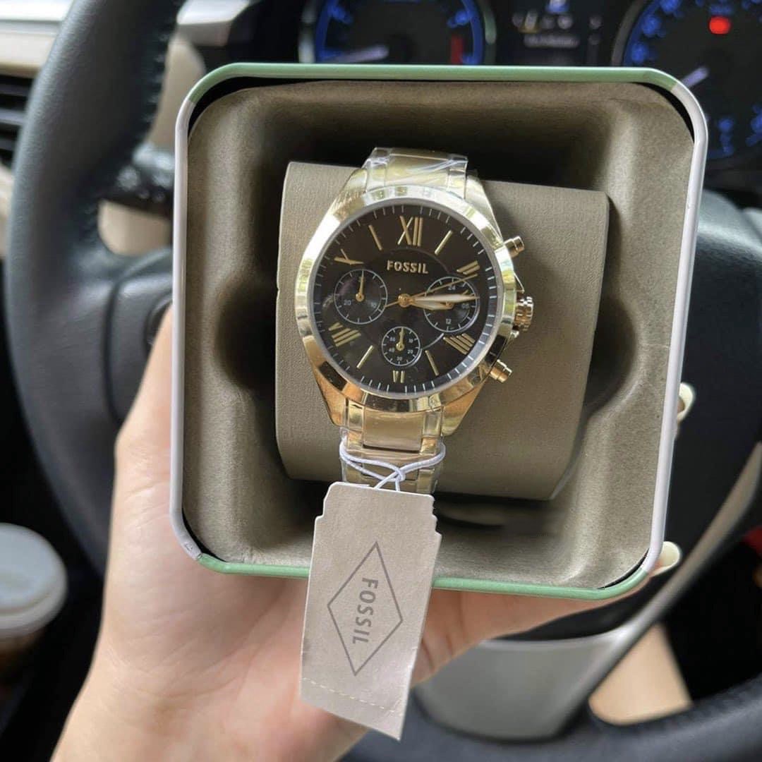 FOSSIL MINI GRANT STEEL GOLD BLACK DIAL AUTHENTIC WATCH, Women's ...