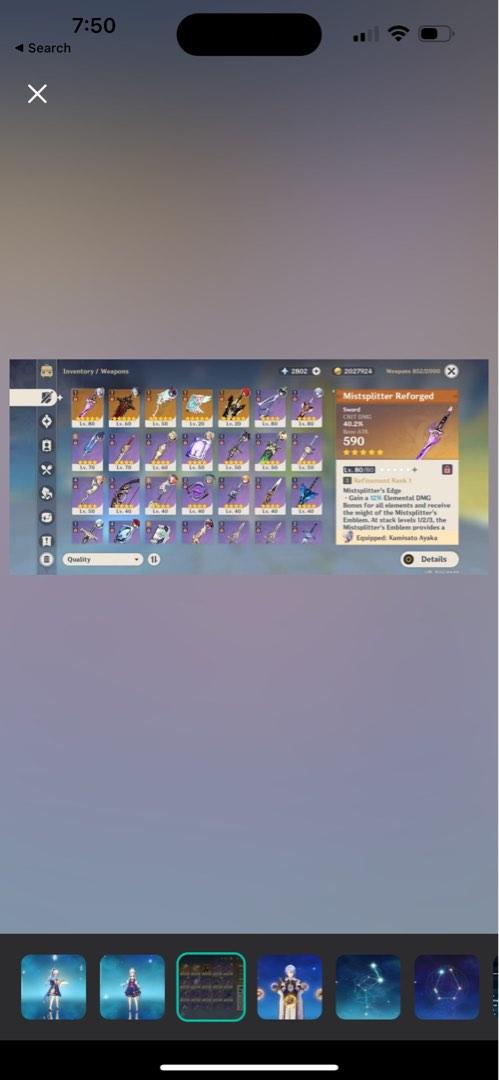 Genshin Impact C2 Ayaka+ Misplitter, C1 Ayato and more, Video Gaming ...