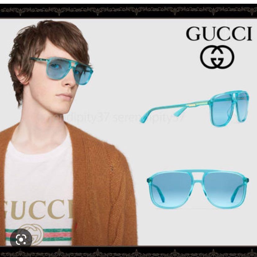 Gucci Light Blue Aviator Sunglasses, Women's Fashion, Watches ...