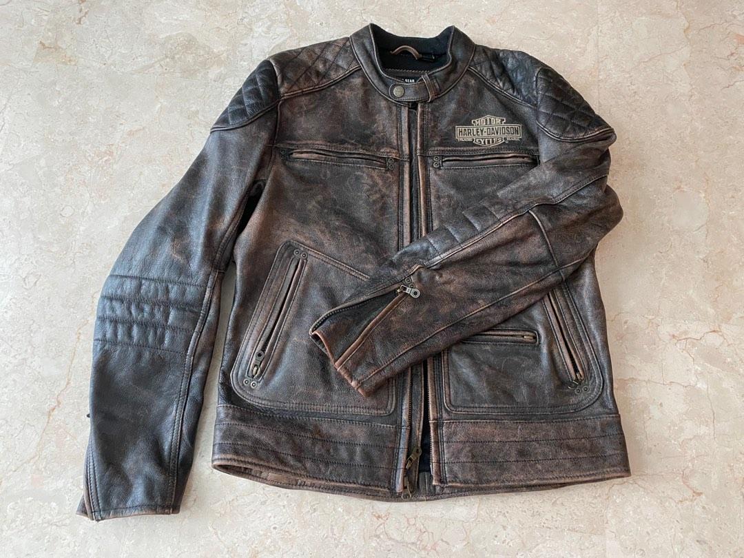 Harley Davidson motor riding jacket (genuine cow hide), Men's Fashion ...