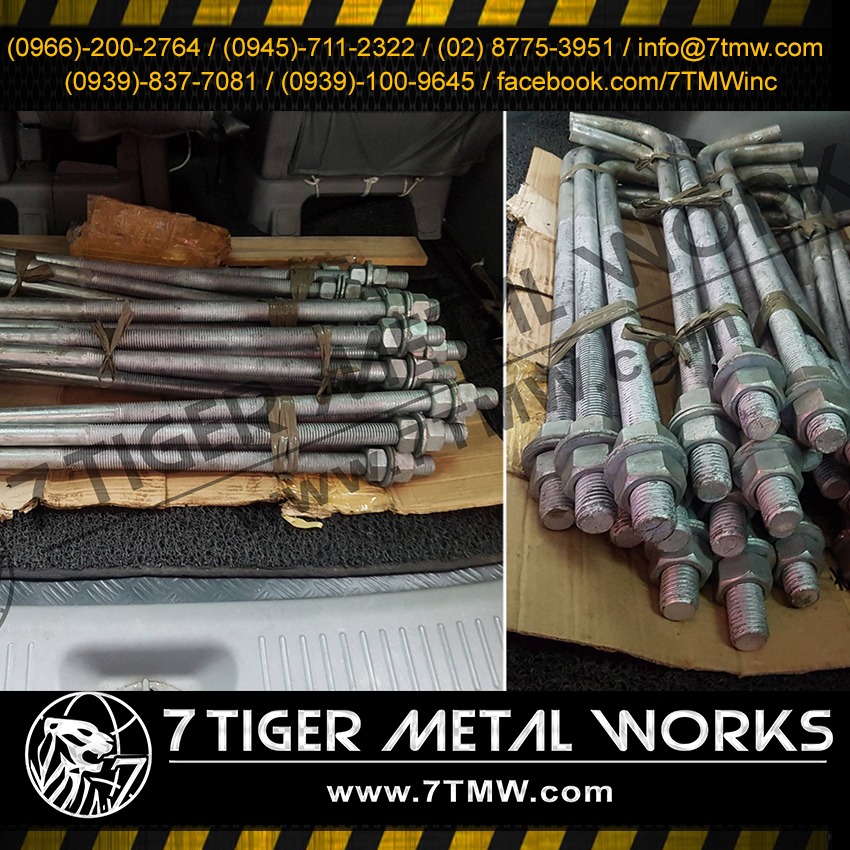 HDG Anchor Bolt High Tensile Mat Diameter 25mm Set With 2pc Nut & 2pc ...