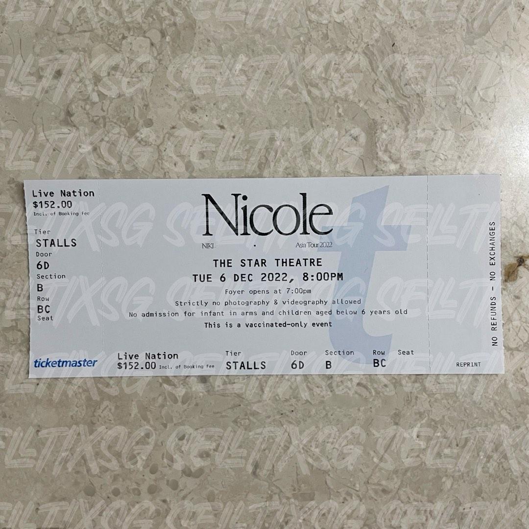htb NICOLE - NIKI ASIA TOUR 2022 in Singapore ticket, Tickets & Vouchers, Event Tickets on Carousell