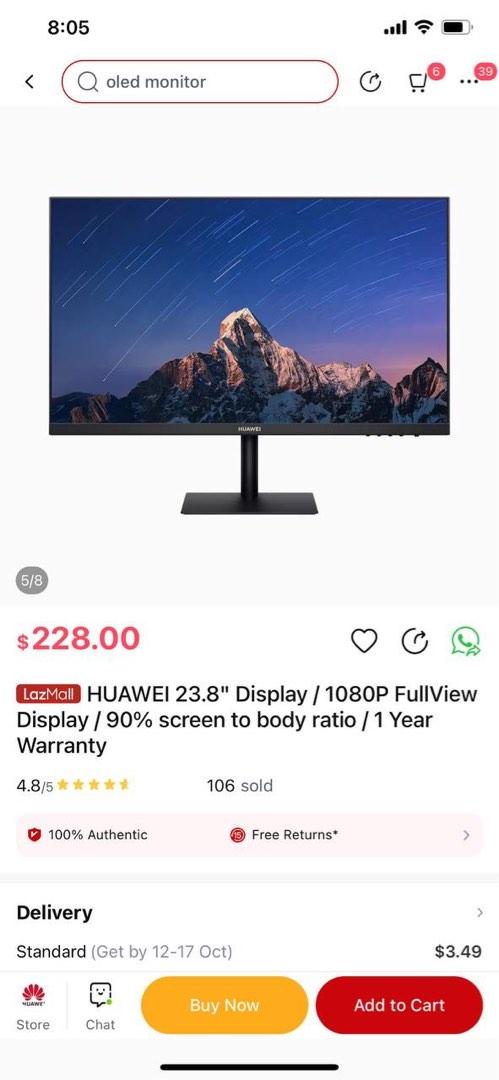 Huawei 24 inch monitor with 360 stand, Computers & Tech, Parts ...