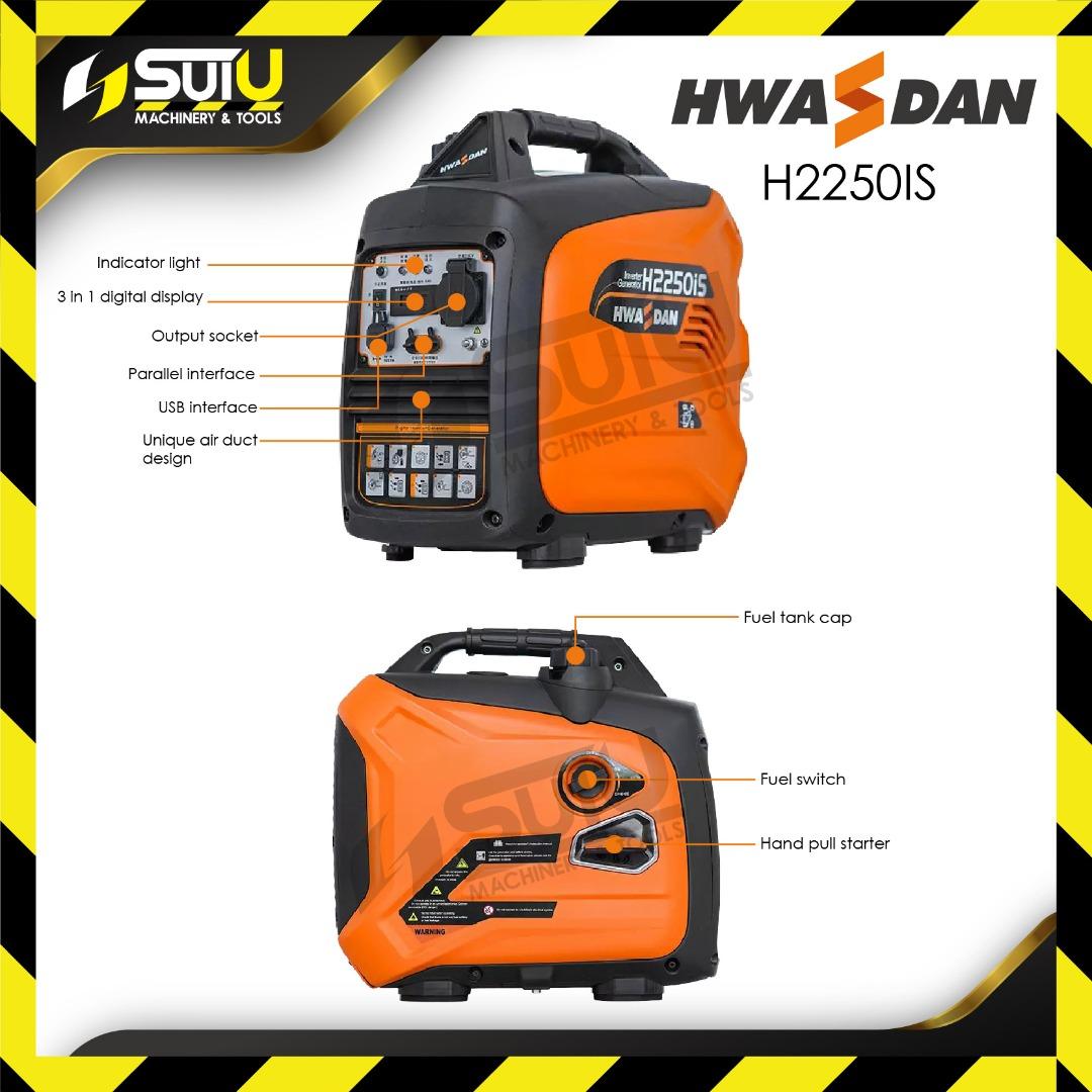 HWASDAN H2250IS 79.7CC Gasoline Silent Inverter Generator 2.0kW, Furniture & Home Living, Home ...