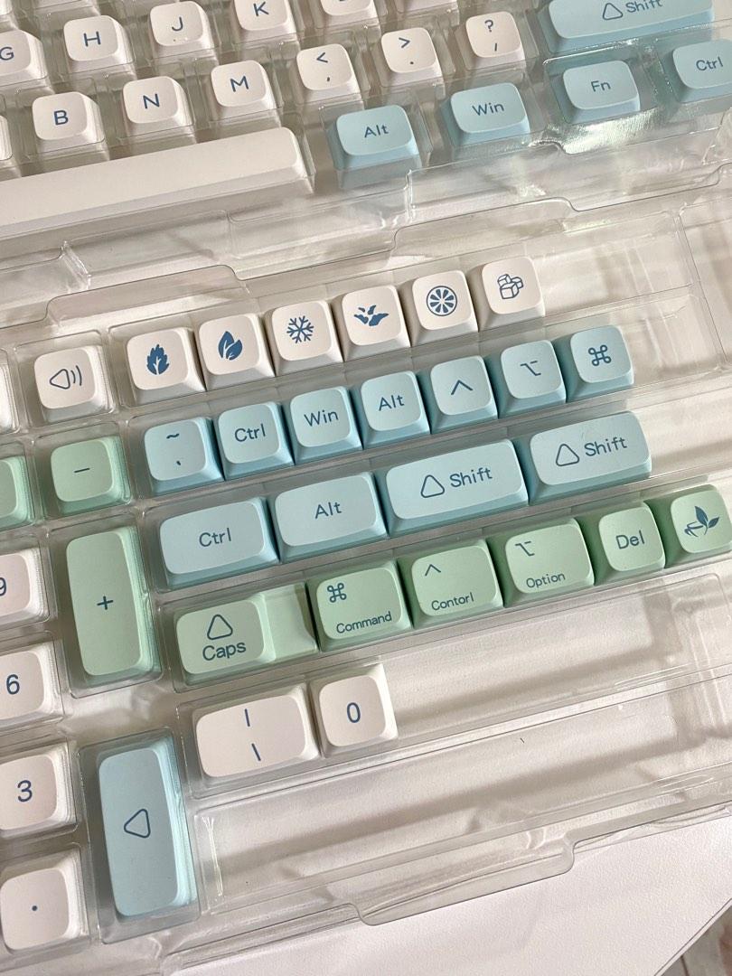 Ice Crystal Mint XDA Profile PBT Keycaps, Computers & Tech, Parts ...