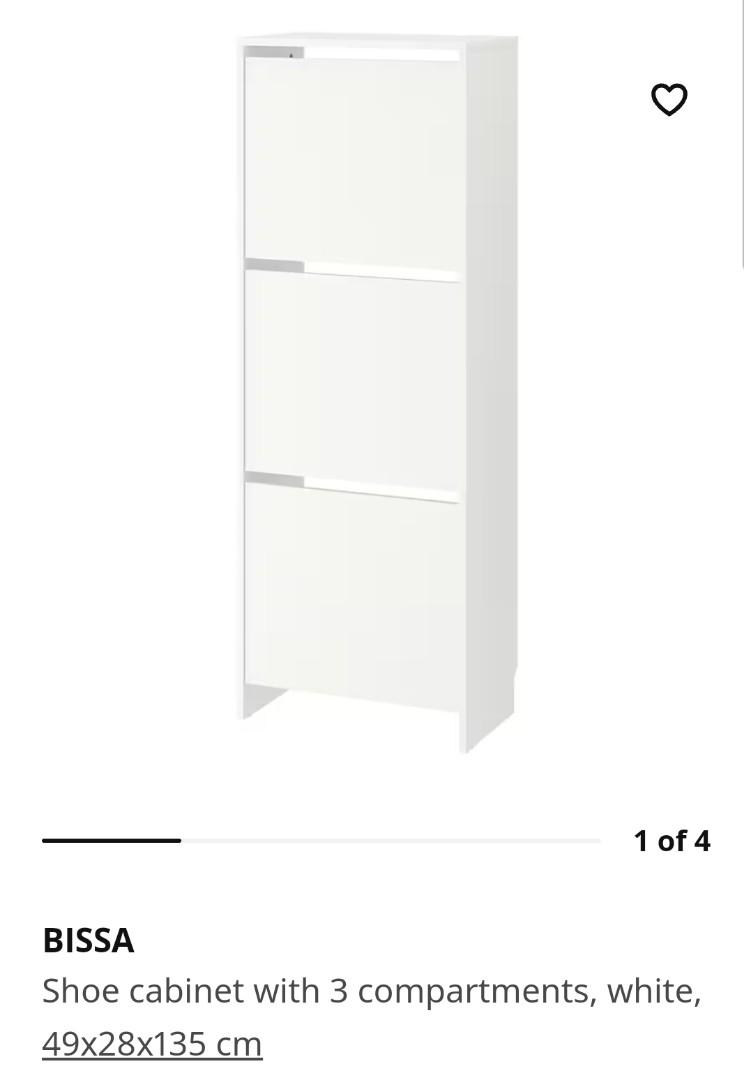IKEA Bissa Shoe cabinet with 3 compartments on Carousell