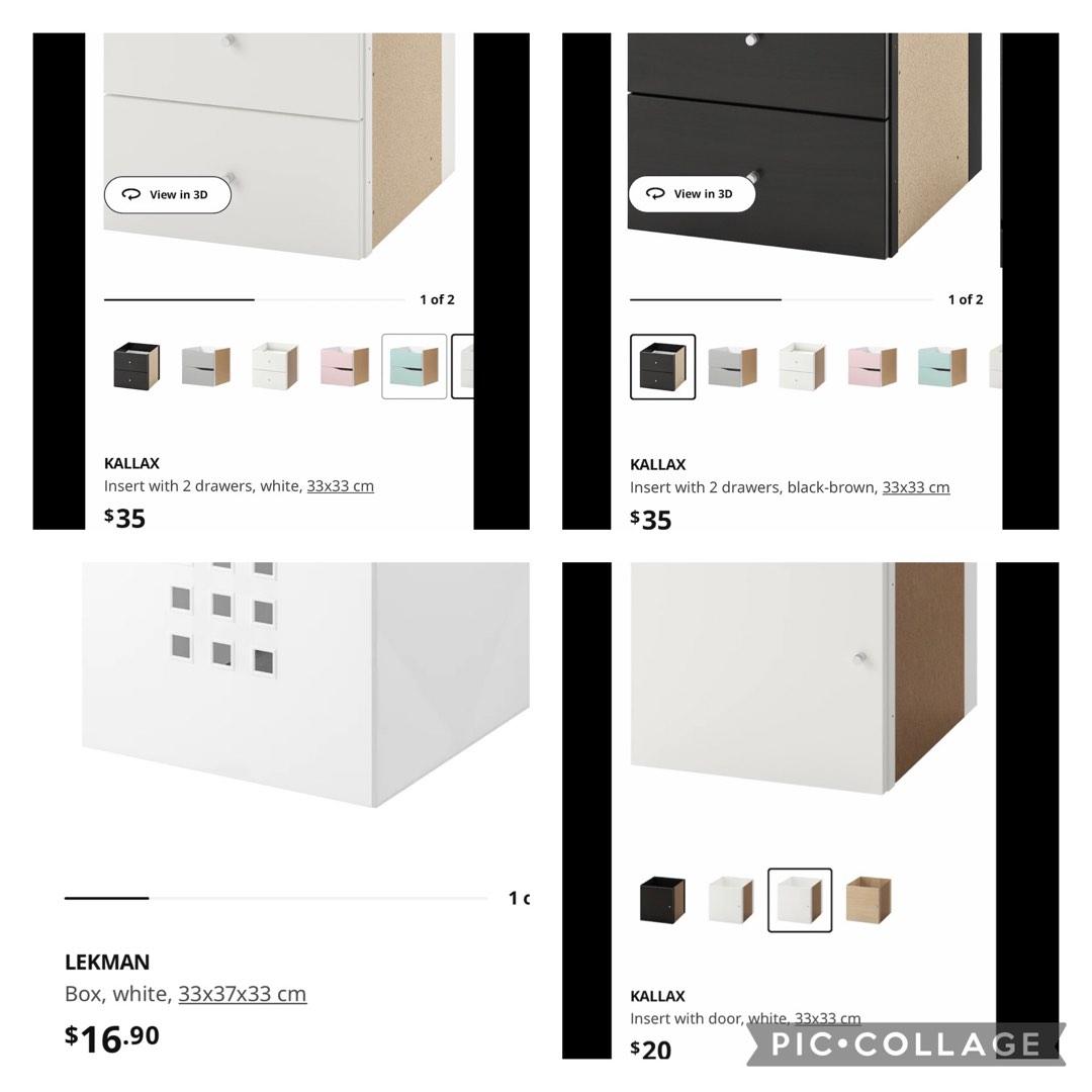 IKEA Expedite / Kallax Cube Book Shelf / Cabinet / Rack Insert Lekman Box Door Drawer 33x33cm ...